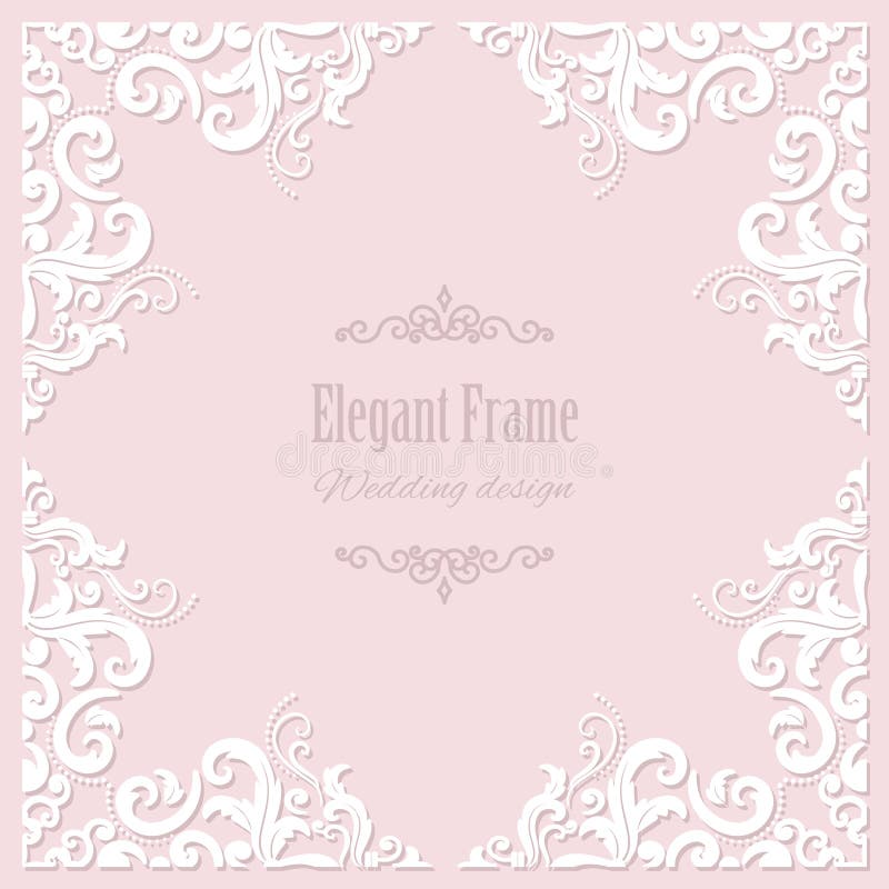 Decorative Square Frame on Pastel Pink. Stock Illustration ...