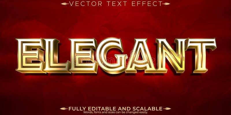 Elegant Text Effect, Editable Luxury and Shiny Text Style Stock Vector ...