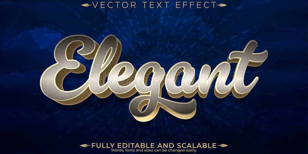 Elegant Text Effect, Editable Luxury and Shiny Text Style Stock Vector ...