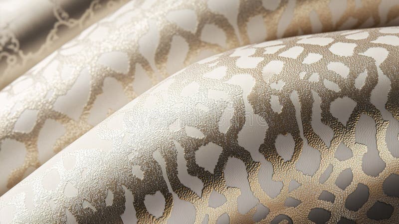Elegant Textile Featuring a Gold Leopard Print Pattern Draped ...