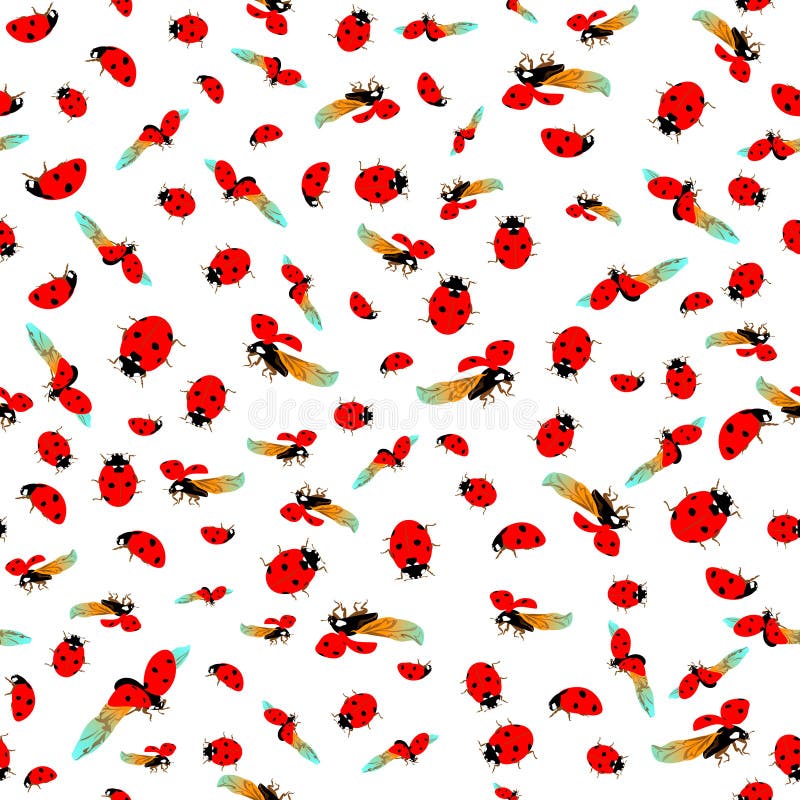 Elegant Texture Vector Ladybird Seamless Pattern Stock Vector ...