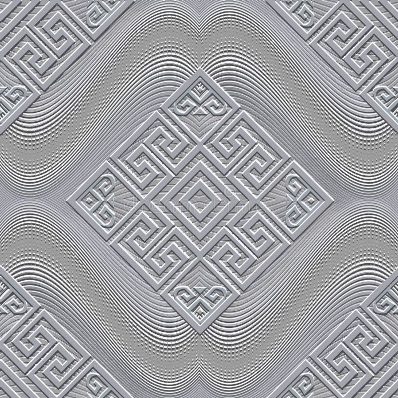 Elegant Textured Emboss 3d Seamless Pattern. Geometric Embossed Light ...