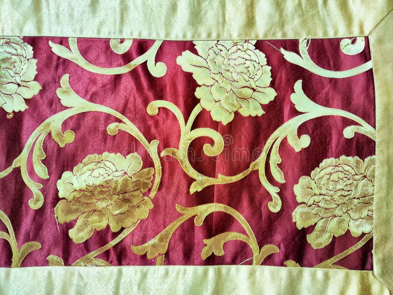 Elegant Textured Fabric with Floral Pattern and Ample Space for Text or ...