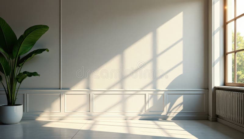 Elegant Textured Striped Wall Bathed in Soft Sunlight , Light, Modern ...