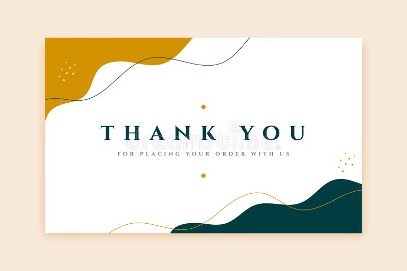 Elegant Thank You Note Template in Modern Style Stock Vector ...