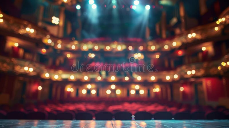 Elegant Theatre Stage Blurred Background Perfect Dramatic Scenes Stock ...