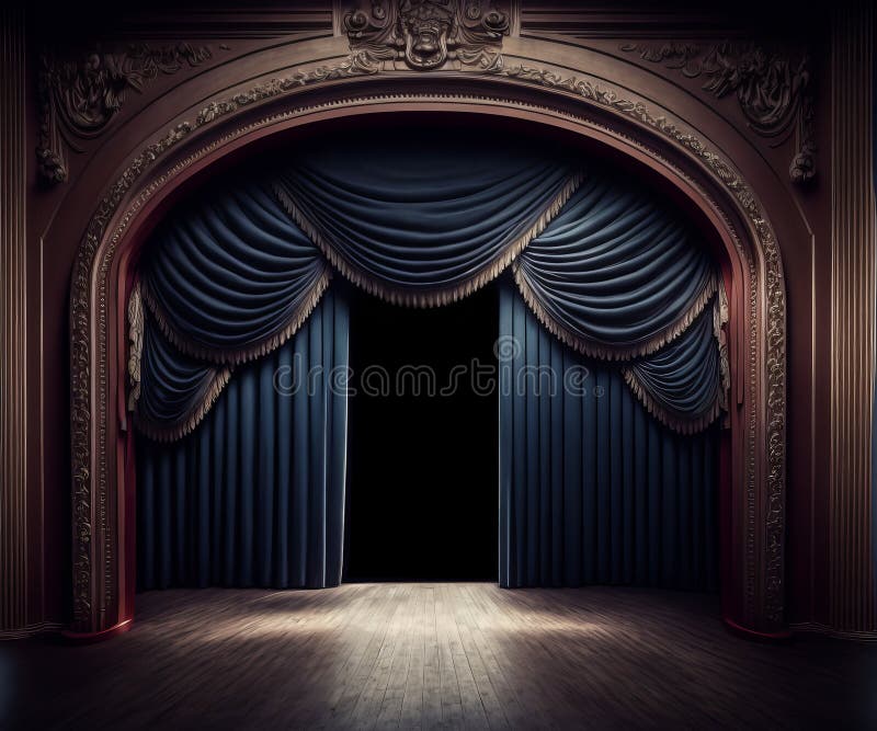 Elegant Theatre Stage Curtain Background. Generative Ai Stock ...