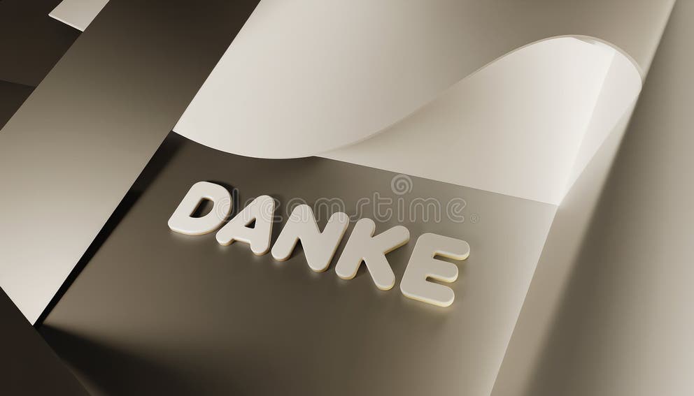 Elegant Three-dimensional Rendering Expressing Gratitude with Danke ...