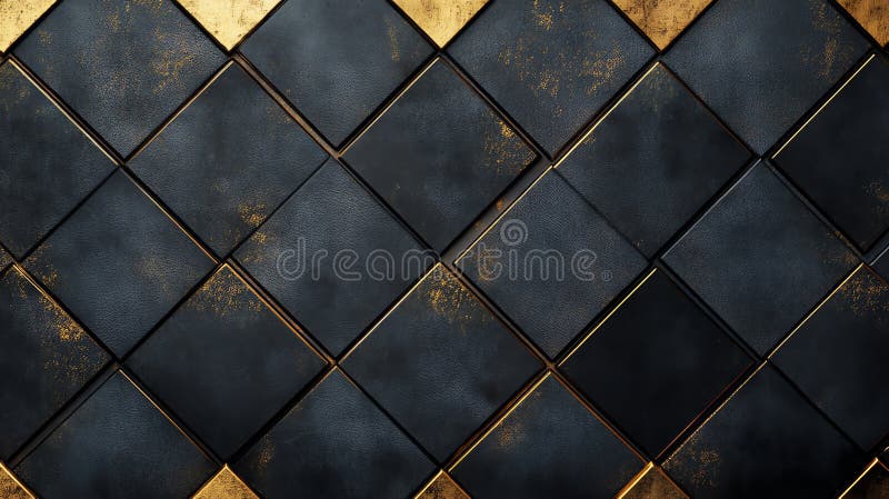 Elegant Tile Pattern Featuring Black and Gold Hues for Stylish Interior ...