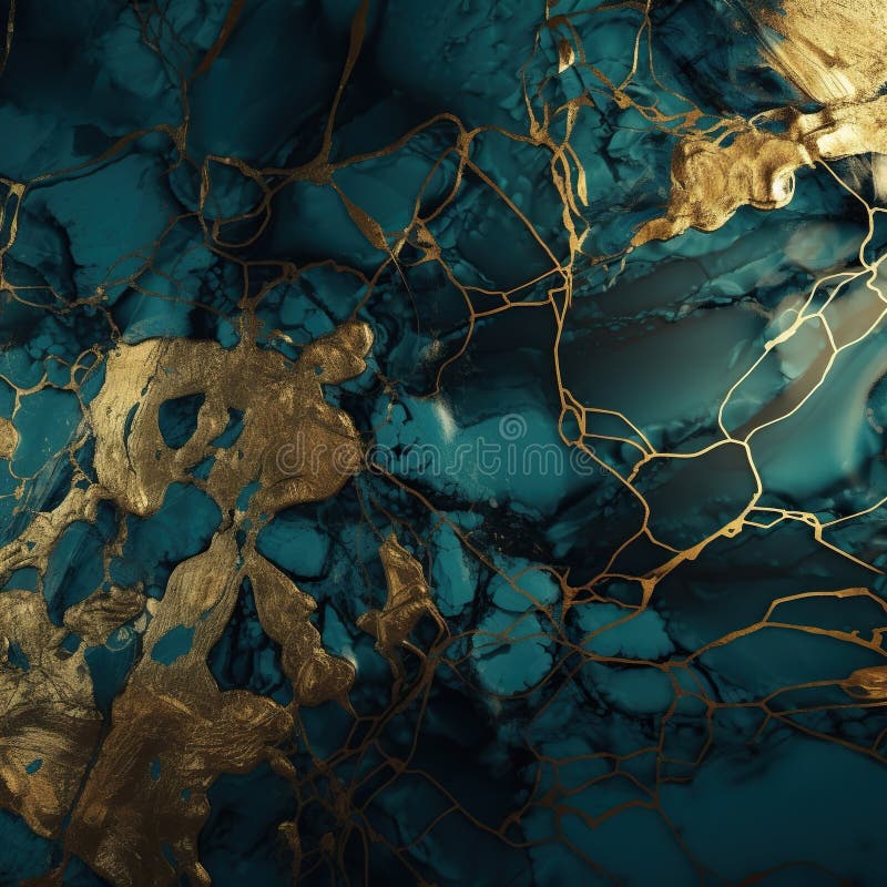 Elegant Tile Texture of Marbled Gold, Ice Blue, Jade and Charcoal ...