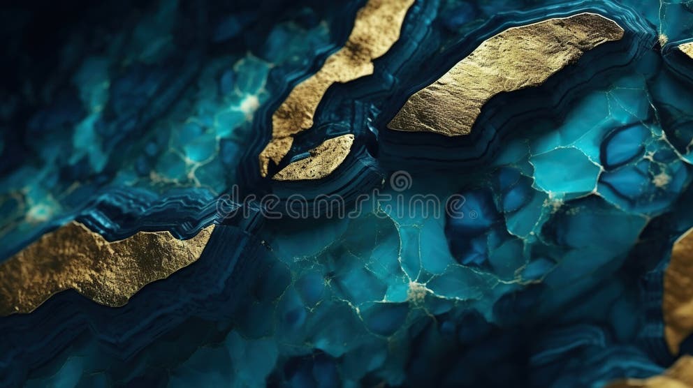 Elegant Tile Texture of Marbled Gold, Ice Blue, Jade and Charcoal ...