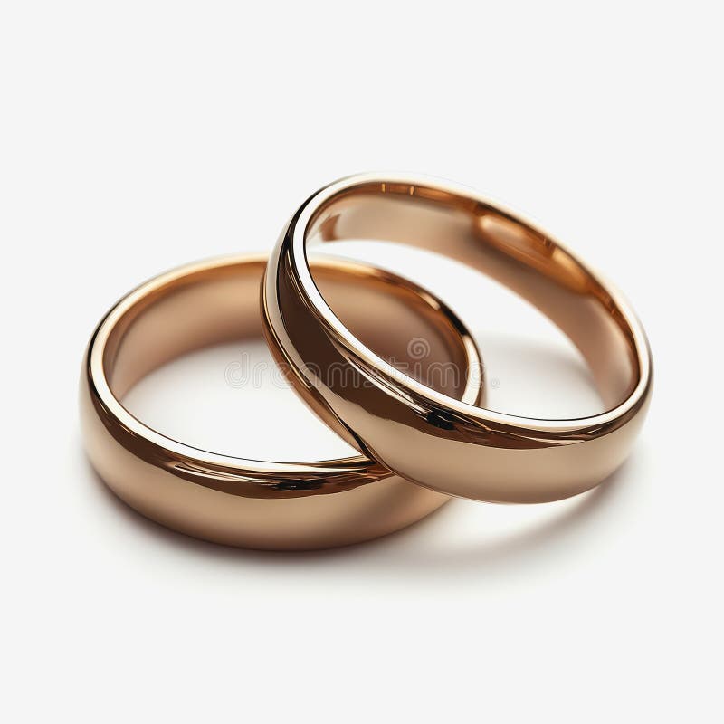 Elegant and Timeless Close-Up of Two Intertwined Gold Wedding Rings ...