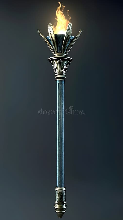 Elegant Torch with a Flame Design Stock Illustration - Illustration of ...