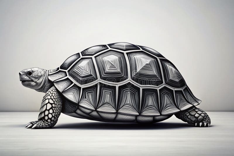 Elegant Tortoise Shell Outline Architectural Design Element a Black and ...