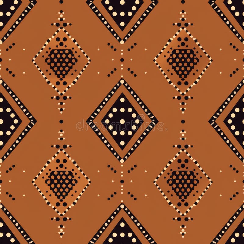 Elegant Traditional Brown Patterned Textile Design Stock Image - Image ...