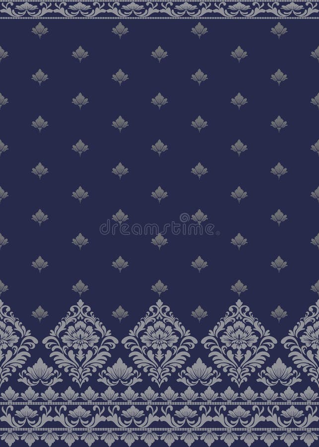 Elegant Traditional Damask Seamless Pattern for Wallpaper, Fabric ...