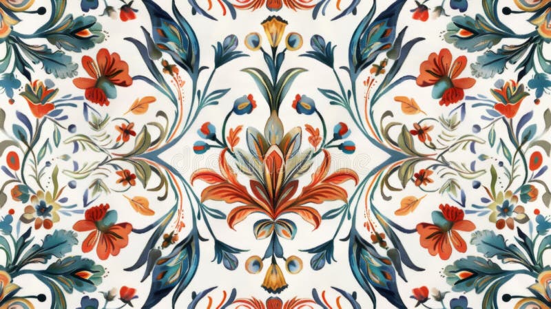 Elegant Traditional Floral Pattern Wallpaper Design Stock Image - Image ...