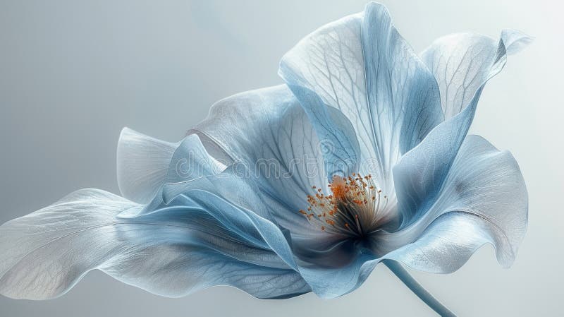 Elegant Translucent Blue Flower with Delicate Textures Stock Image ...