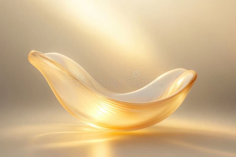 Elegant Translucent Bowl Illuminated by Soft Light on a Subtle ...