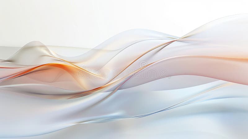 Elegant Translucent Light Pink and Orange Waves on a White Background ...