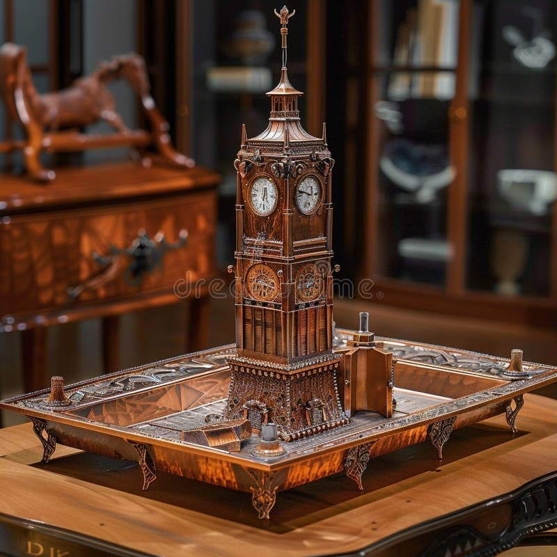 Elegant Tray with a Charming Clock Tower Design, Perfect for Displaying ...