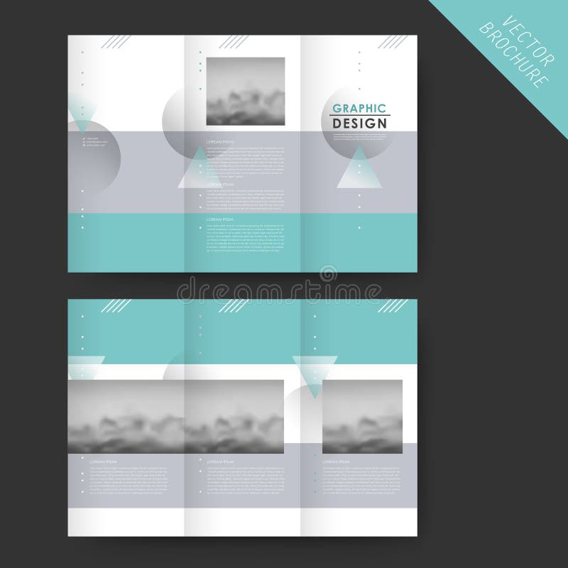 Elegant Tri-fold Template Design Stock Vector - Illustration of blue ...