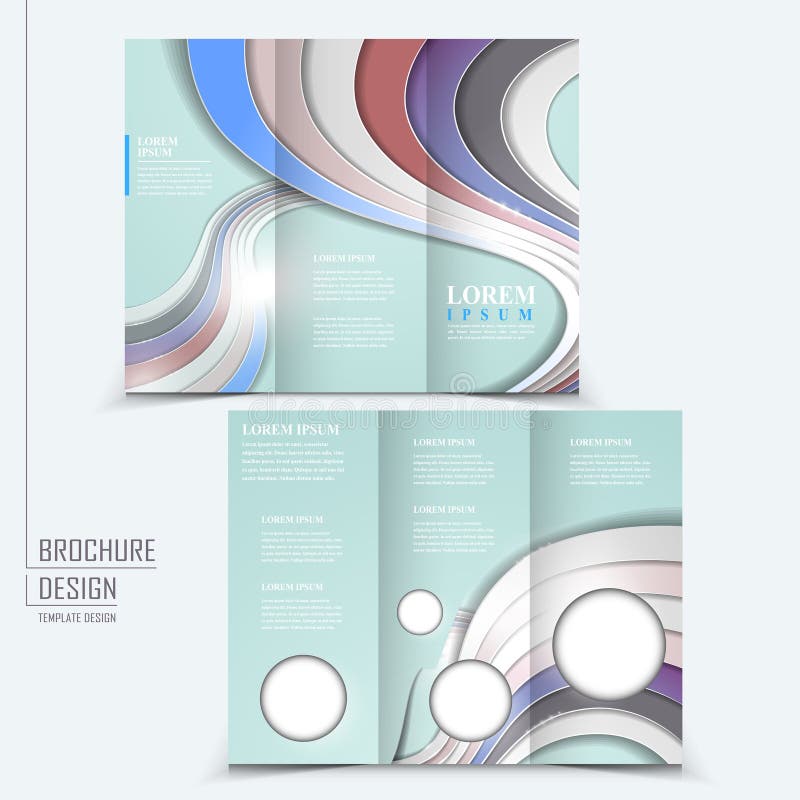 Elegant Tri-fold Template Design Stock Vector - Illustration of flyer ...