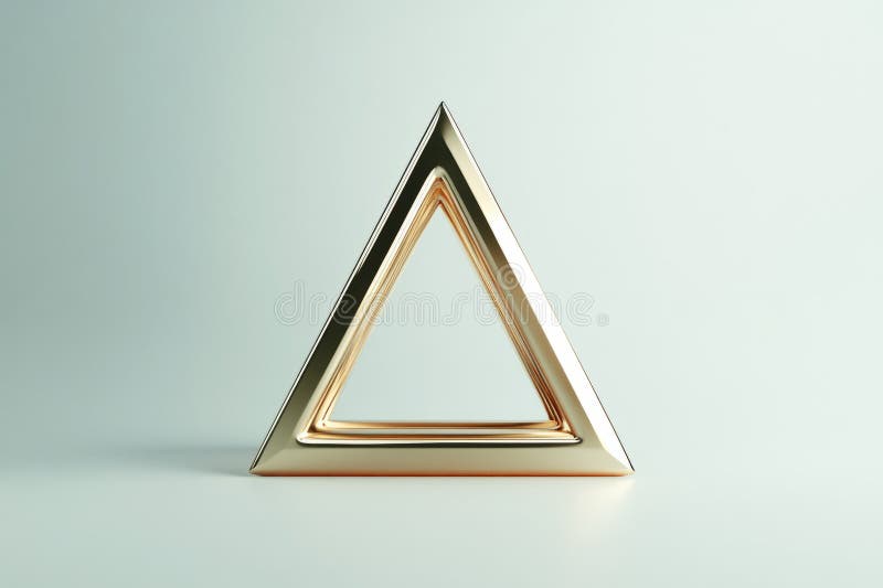 Elegant Triangular Prism in Gold, Perfectly Symmetrical with Sharp ...