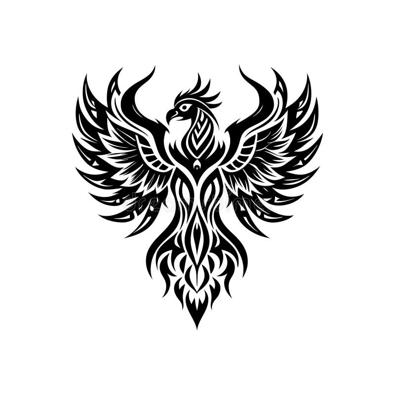 Elegant Tribal Phoenix Design. Stock Vector - Illustration of style ...