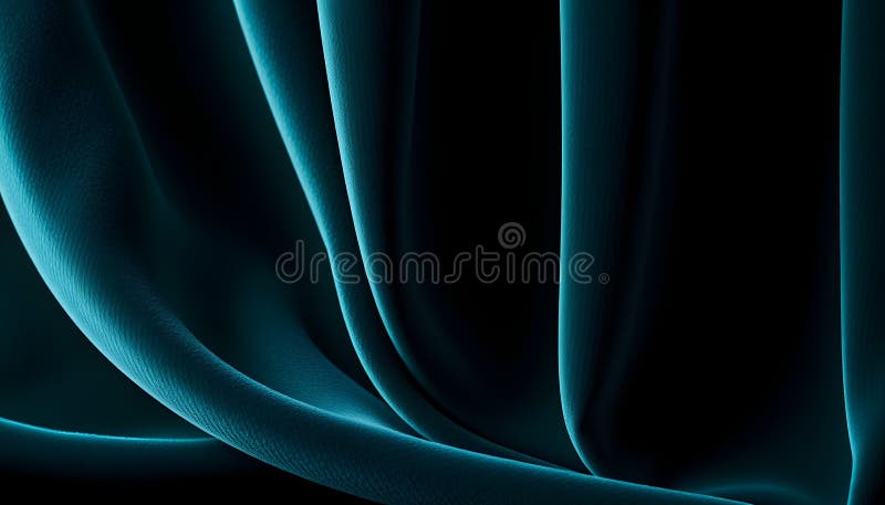 Elegant Turquoise Fabric Folds Against a Dark Background Stock ...