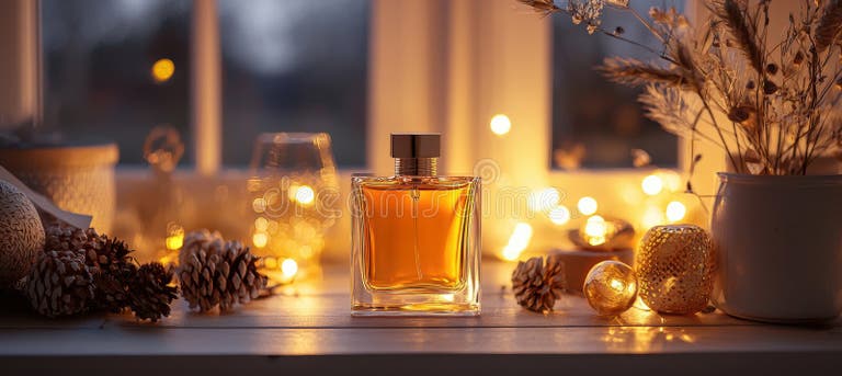 Elegant Typography Design on Glass Perfume Bottle with Luxurious ...