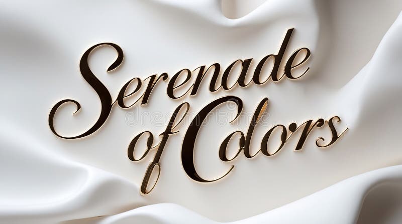 Elegant Typography Displayed in Golden Script on Smooth White Fabric ...