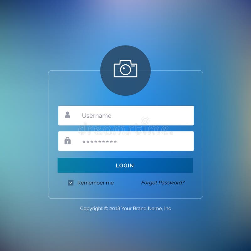 Elegant UI Login Form Design on Blurred Background Stock Vector ... Elegant UI Login Form Design on Blurred Background Stock Vector ...