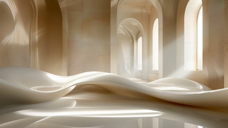 Elegant Undulating Surfaces Reflecting Soft Light in a Serene ...