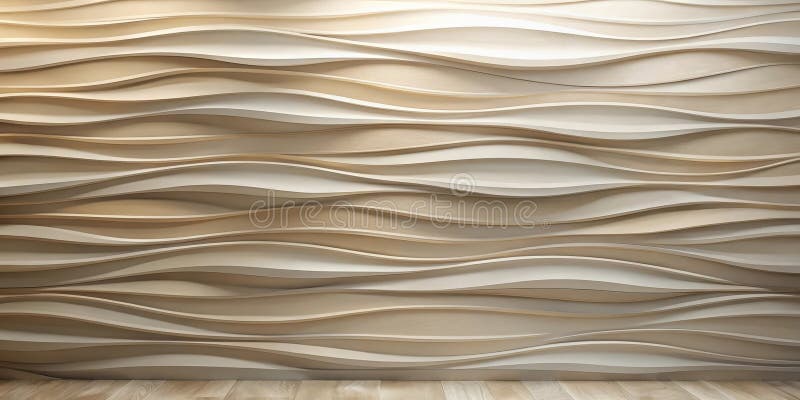 Elegant Undulating Wall Paneling in Neutral Tones Creates a Serene ...