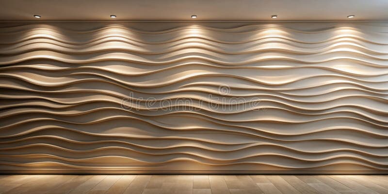 Elegant Undulating Wall Paneling with Subtle Lighting in a Modern ...