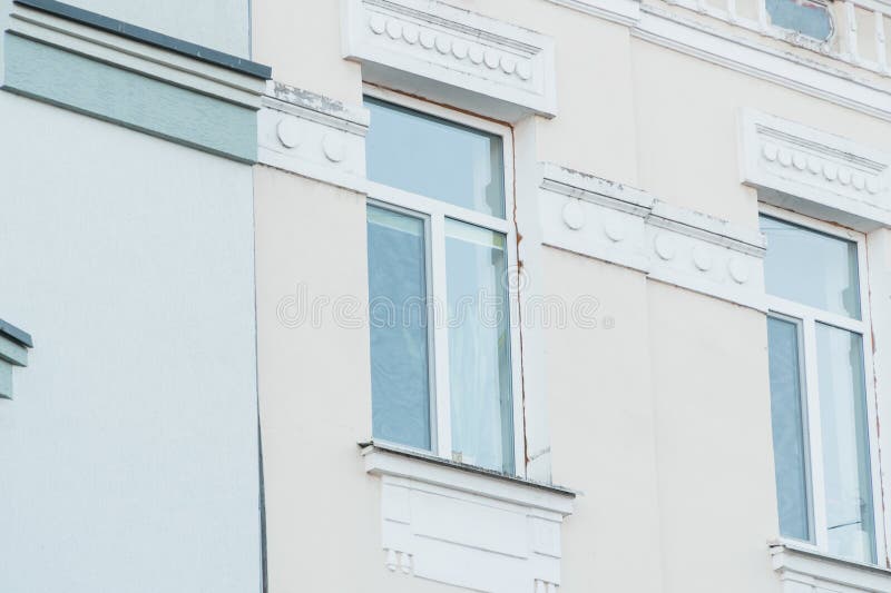 Elegant Urban Architecture with Decorative Window Frames Stock Image ...