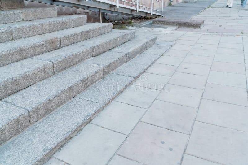 Elegant Urban Steps Overlooking Sidewalk Serenity Stock Image - Image ...