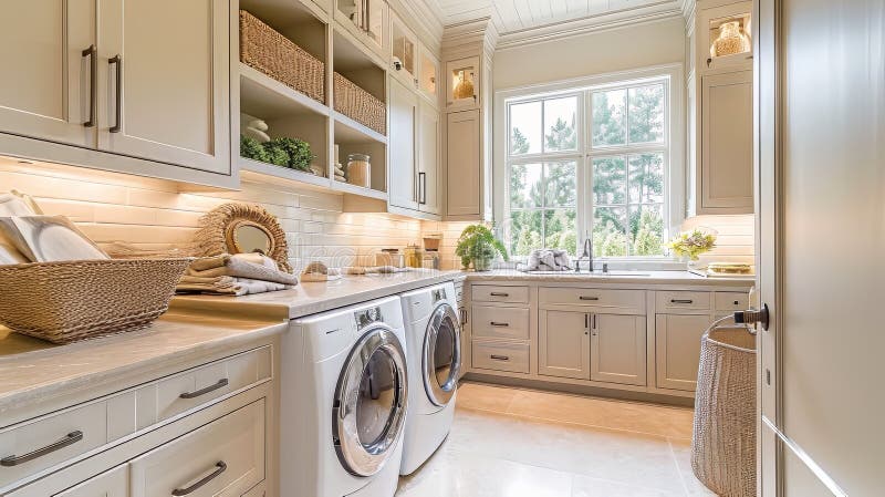 Elegant Utility Room Design Stock Illustration - Illustration of ...