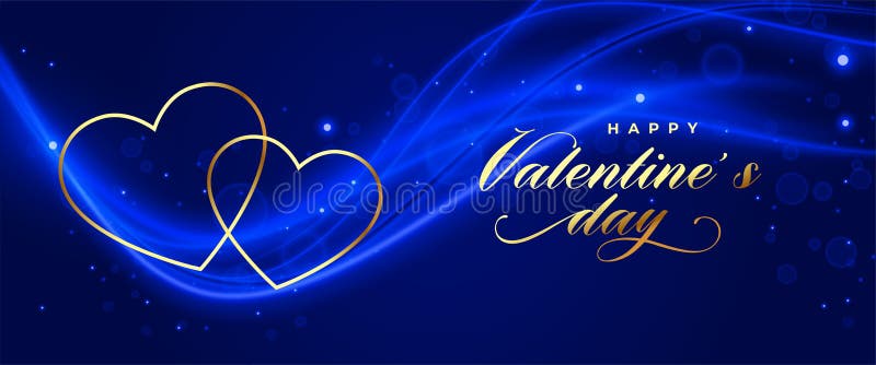 Elegant Valentines Day Love Banner with Soft Wavy Design Stock Vector ...