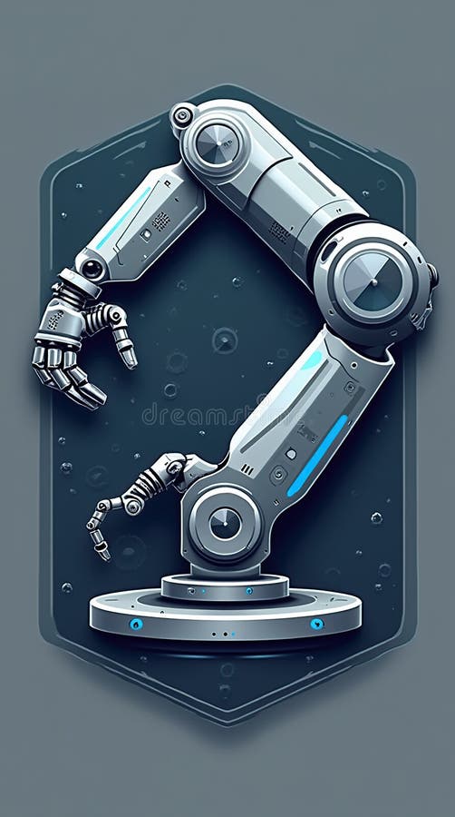 Modern Vector Logo Featuring Robotic Arms in High-Tech Design Stock ...