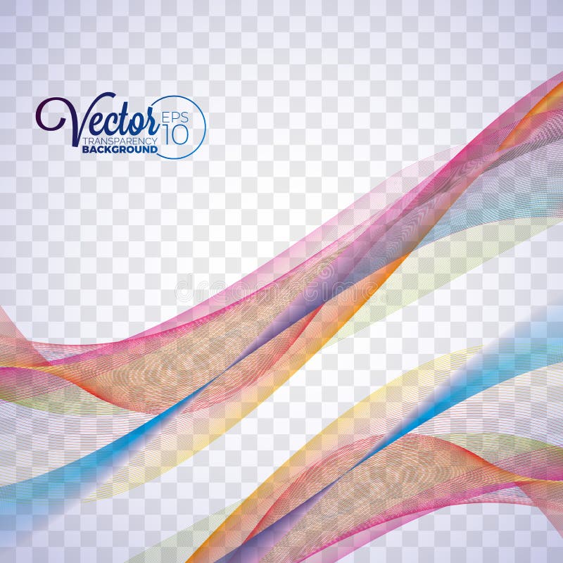Elegant Vector Flowing Color Wave Design on Transparent Background ...