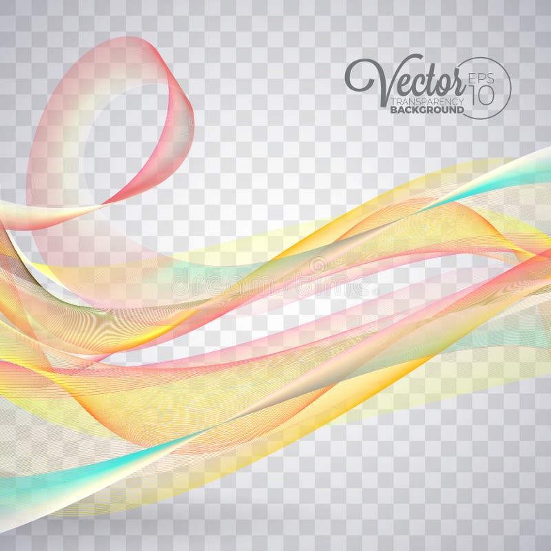 Elegant Vector Flowing Color Wave Design on Transparent Background ...
