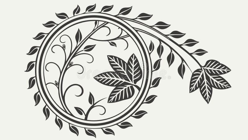 Circular Floral Vine Ornament Vector Graphic, Vector Design Generative ...