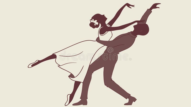 Elegant Dancing Couple Vector Illustration, Romance, Movement, and Art ...