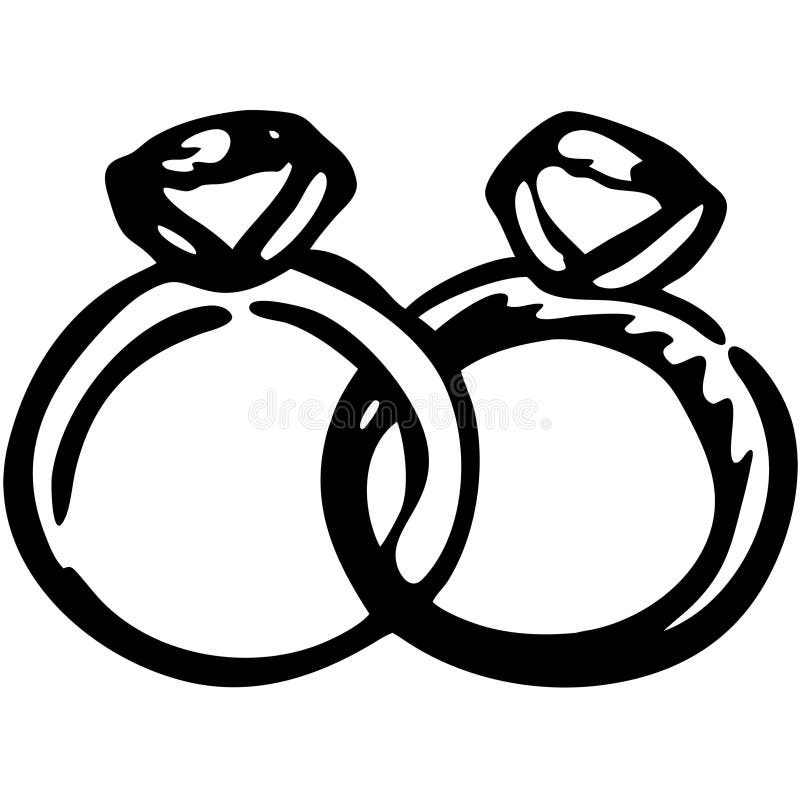 Elegant Vector Illustration of Interlocking Wedding Rings for ...