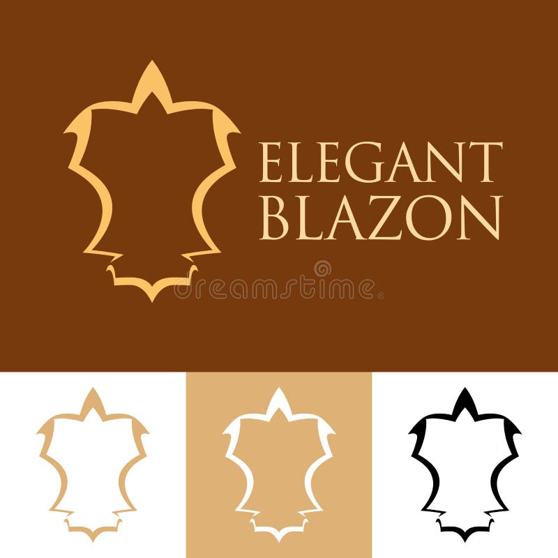 Vector Elegant Line Art Red Blazon - Set of Vector Emblem Stock Vector ...