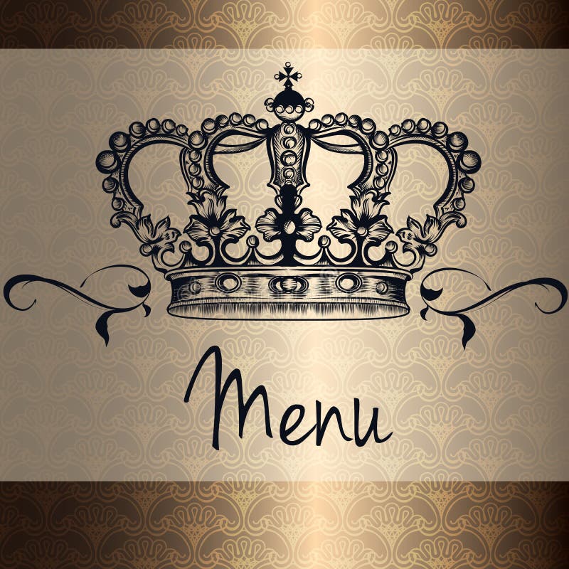Elegant Vector Menu Design or Card with King Crown Stock Vector ...