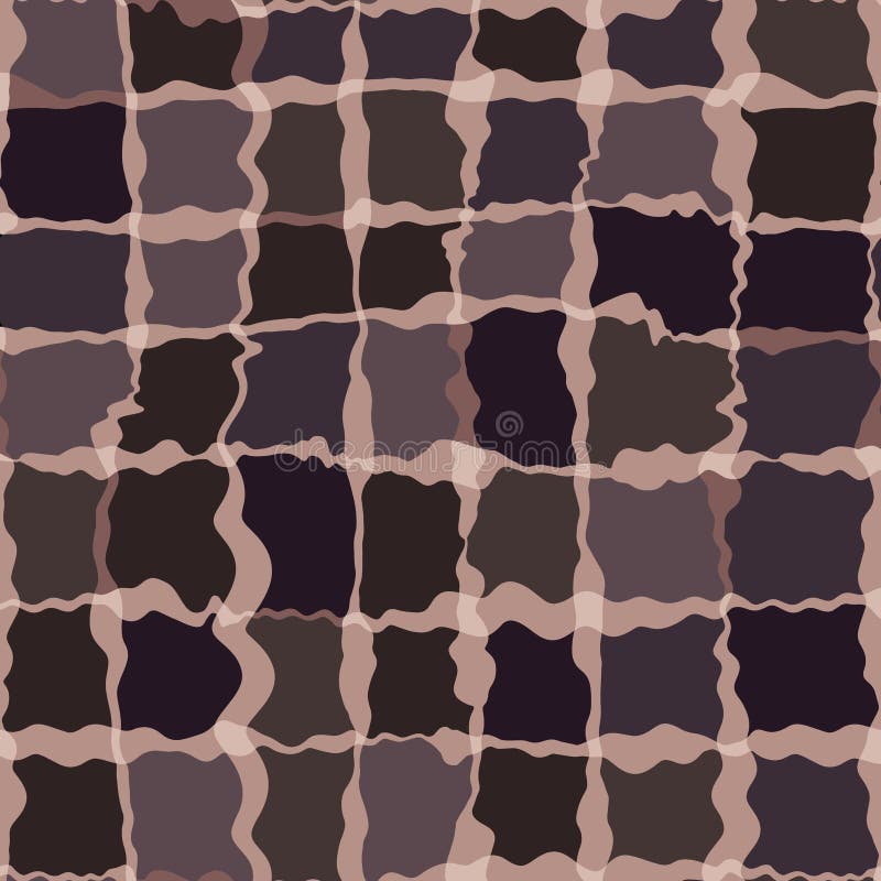 Seamless Wavy Check Pattern with Light Pink Stripes on Deep Wine and ...