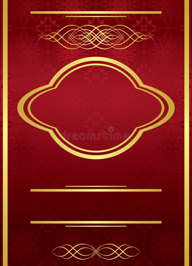 Elegant Vector Red Card with Golden Frame Stock Vector - Illustration ...